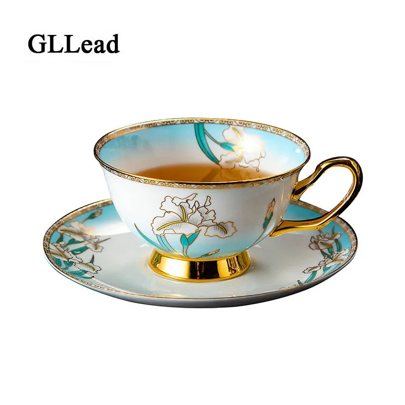 GLLead Korean Style Gold Bone China Coffee Cup Fashion Ceramic Tea Cups ...