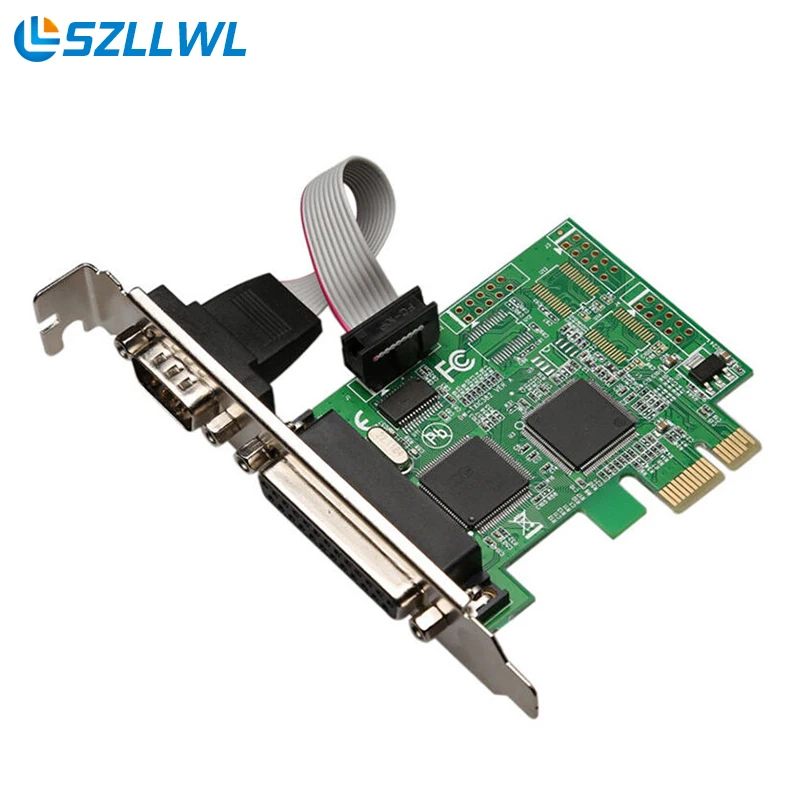 RS232 RS 232 Serial Port COM&DB25 Printer Parallel Port LPT to PCI E PCI Express Card Adapter ...