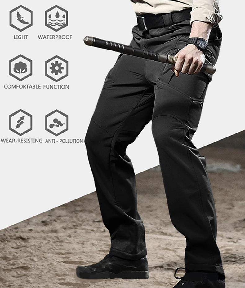 TACVASEN IX9 Мужская зимняя тактическая одежда повседневные брюки-карго военные тепловые ...