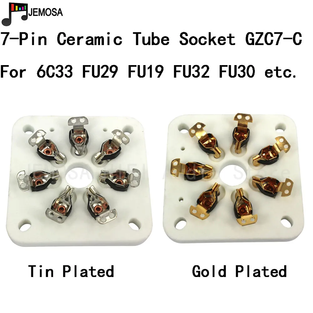 5PCS-Ceramic-Tube-Socket-7Pins-Tablet-Socket-Tube-Seat-For-6C33-FU19 ...