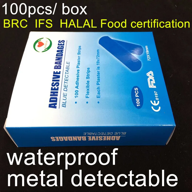 (100 pçs/caixa) estéril azul à prova d' água detectável band aid (metal ...