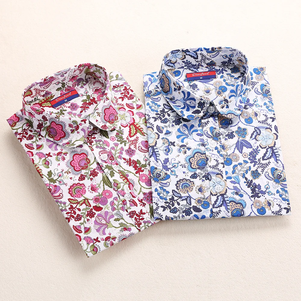 Dioufond Blusas florales de algodón para mujer, Tops de verano con ...