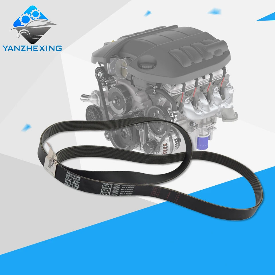 Ribbed V-belt Oem:90916-02680 8pk2410 For Toyota Land Cruiser Sequoia ...