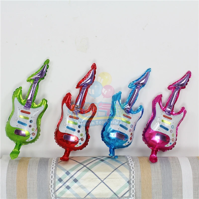 20pcs colorful mini guitar balloon 49*22cm inflatable foil globo child ...