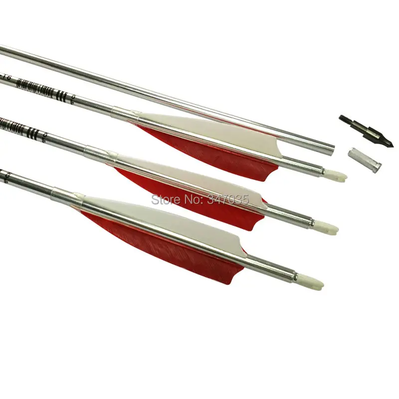 Recurve Bow Arrows 30-Inch Aluminum Archery Arrows - 12-Pack With Screw ...