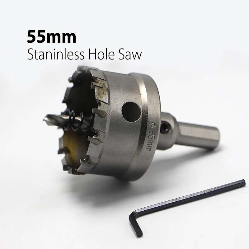55mm 2.17" Core Drill Bit Hard Alloy Metal Hole Saw Drill Bit for Steel ...
