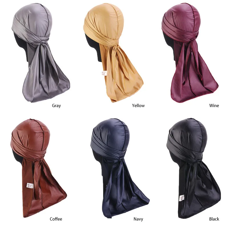 Unisex Men Women Leather Durag Doo Rag Headwrap Bandanas Hat Headwear ...