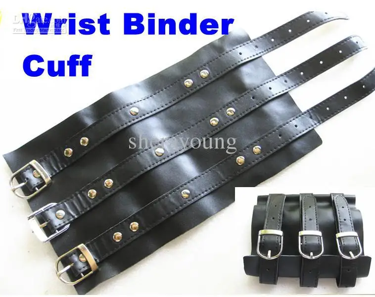 Leather Sex Hand Wrist Binder Cuffs Restraint Cuff BDSM Bondage 5PCS ...