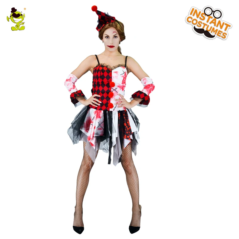 Aliexpress.com : Buy Women Bloody Clown Costumes Adult Gruesome Buffon ...