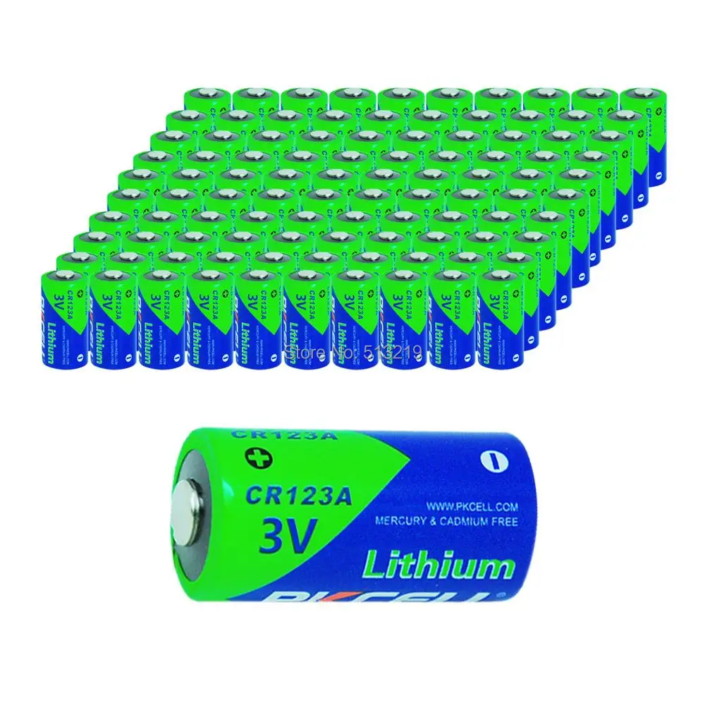 100pcs CR123A 3V Battery CR 123 CR17335 123A CR17345(CR17335) 16340 2 ...