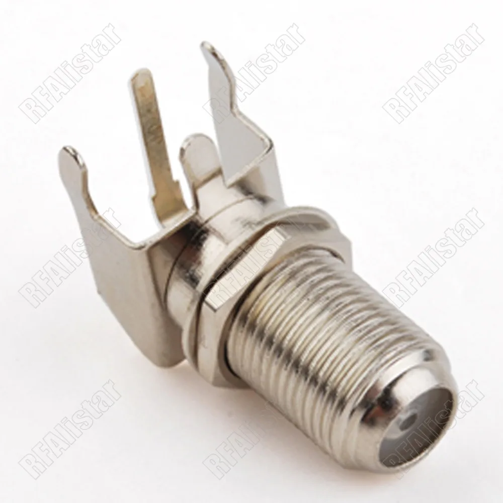 10 Pieces F-type Jack Female Bulkhead Right Angle Thru Hole Pcb Mount ...