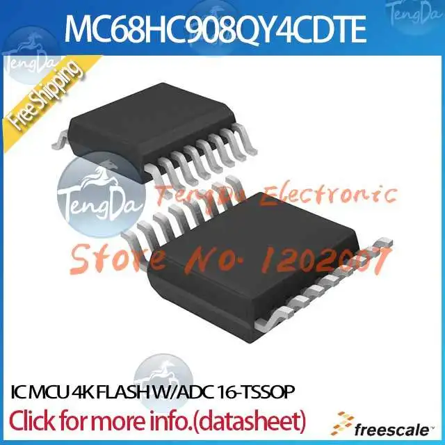 Livraison gratuite 5 pcs/lote MC68HC908QY4CDTE IC MCU 4 K FLASH W / ADC ...