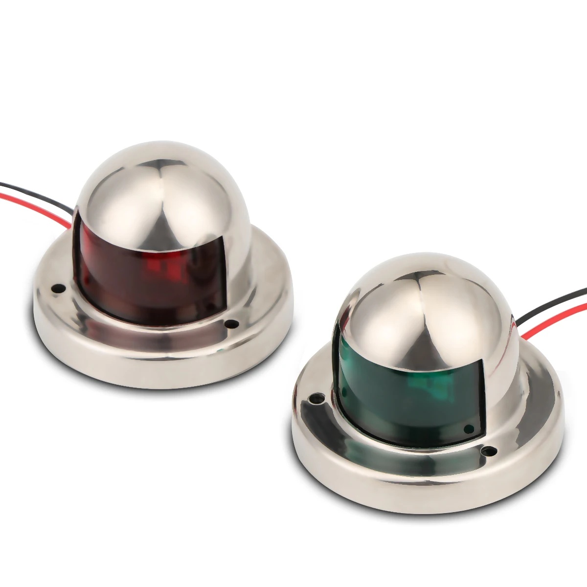 1pair Stainless Steel Boat Navigation Light Green And Red Marine Yacht ...