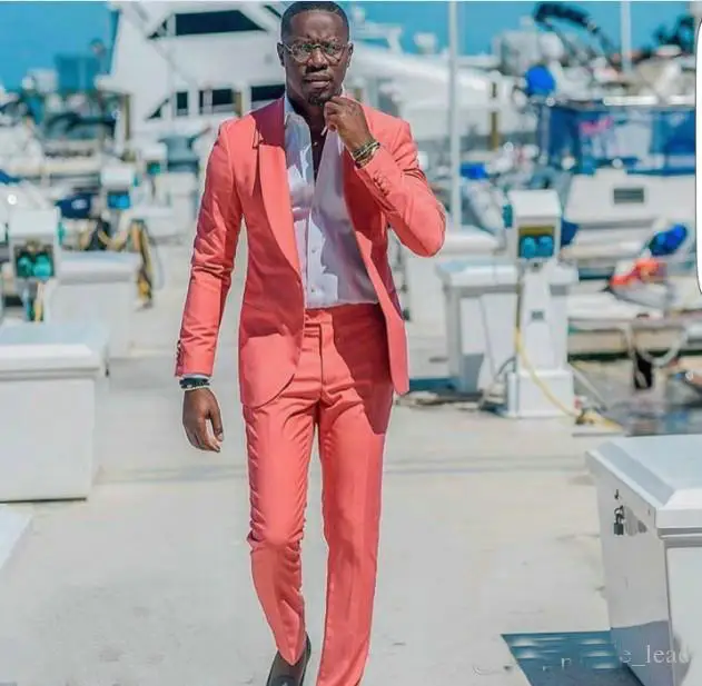 Peach And White Wedding Tux