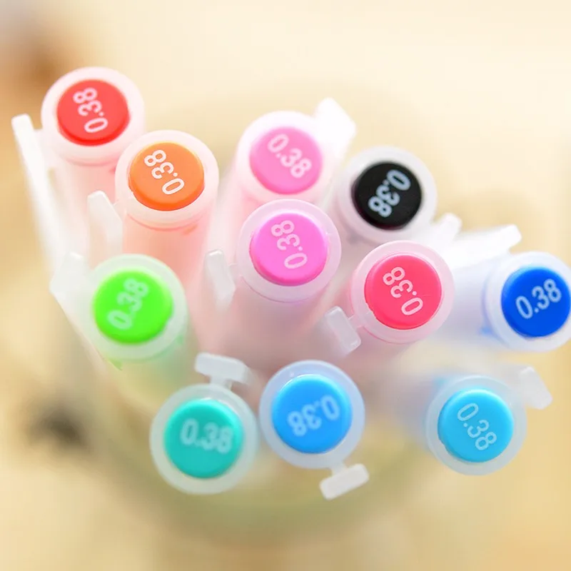 15 Pcs/Set Gel Pen 0.38mm/0.5mm Colour Ink Pen Maker Pen School Office ...