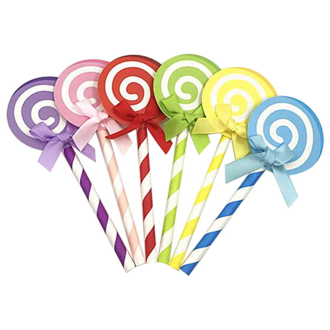 Well-6pcs-Colored-Cupcake-Cake-Topper-Paper-Lollipop-With-Straw ...