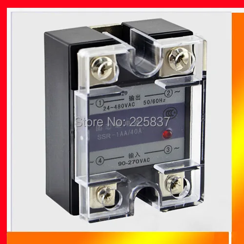 SSR 40AA (2 unids/lote) fotek 40A JGX 40F fase única 70 280 v CA a 24 480 v CA AC AC estado ...