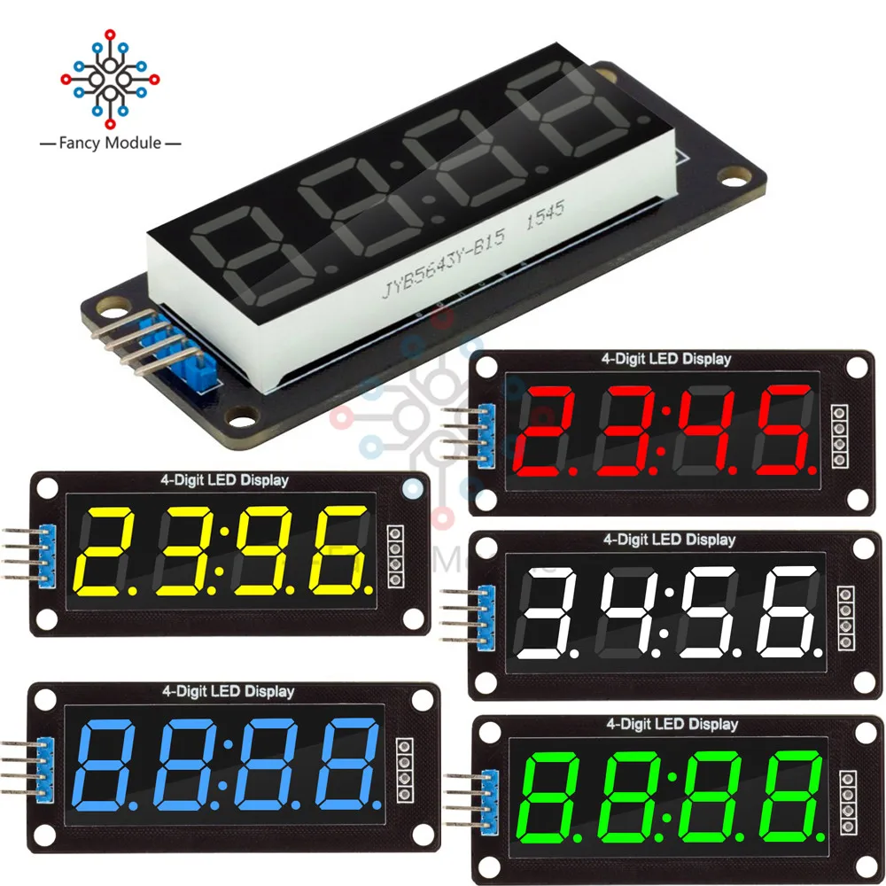 4 Digit LED 0.56" 7 Segments Display Tube TM1637 Clock Double dots ...