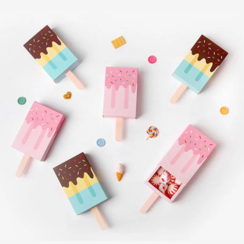 10pcs/lot Ice Cream Shape Cute Gift Boxes Baby Shower Birthday Party ...
