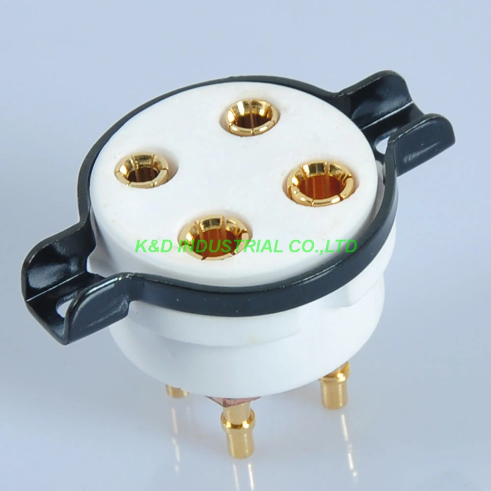 2pcs 4pin CMC Ceramic Gold Tube Socket Valve PCB 2A3 300B 274A 50 80 ...
