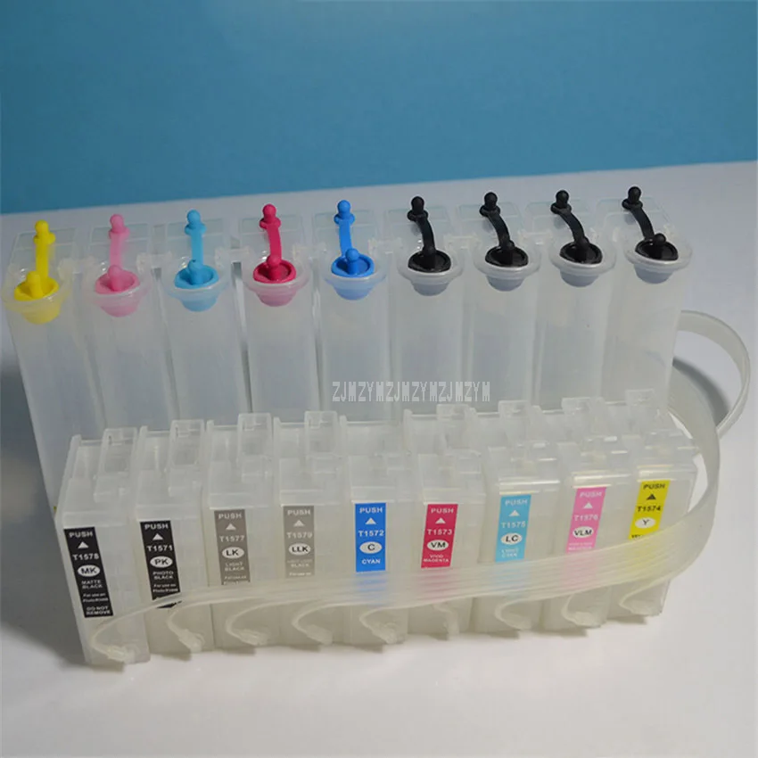 Epson 프린터 잉크 카트리지 교체 부품, 외부 칩 9X80 ML, P800/P600/P608/P408/P808, CISS ...