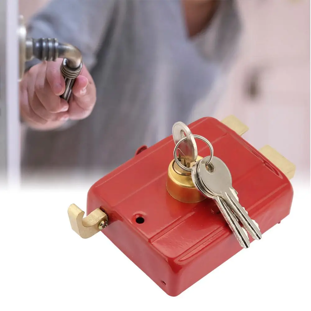 Heavy Duty Deadbolt Rim Lock Security door Lock Red Nightlatch with ...
