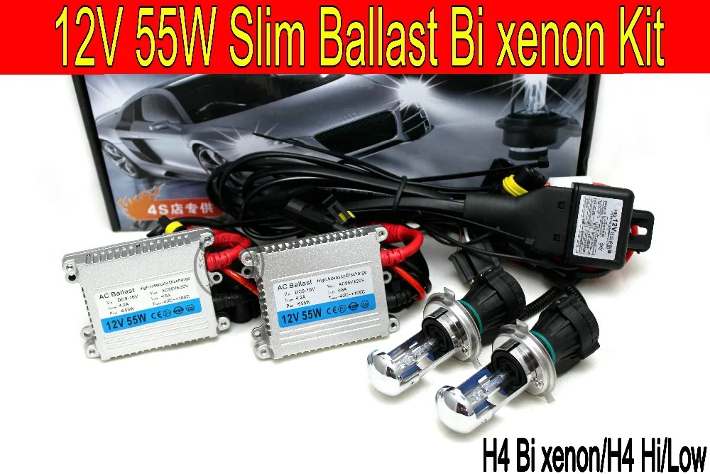 Free shipping12V 55w H4 high/low Brightness xenon/Bi xenon kit HID ...
