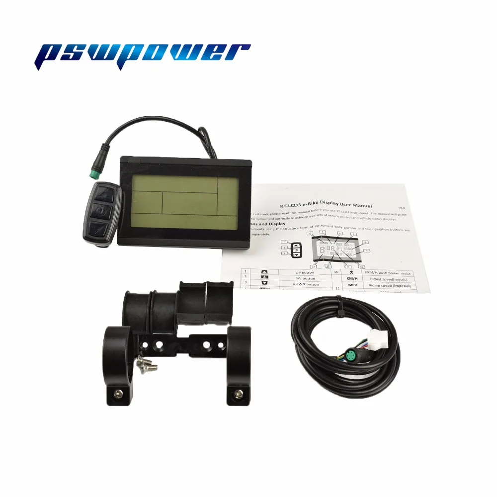מוצר - ebike 24V 36V 48V intelligent black KT- LCD3 ktlcd3 Control ...