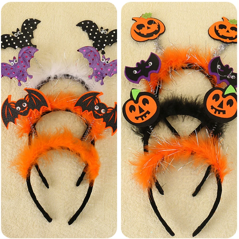 Aliexpress.com : Buy 2017 Halloween Bats Pumpkin Spring Hair Bands Hoop ...
