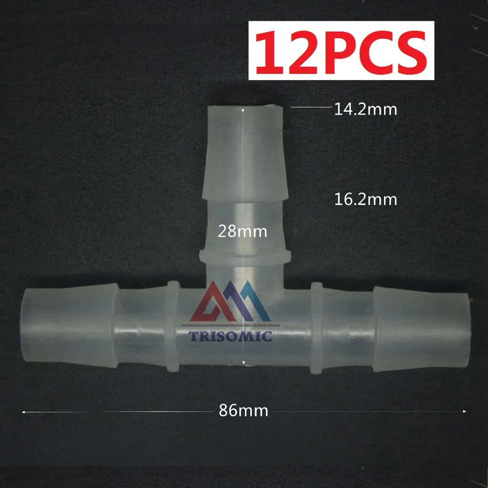 12 Pieces 14.2mm T Tpye Equant Connector Equal Tube Joiner Material Pp ...