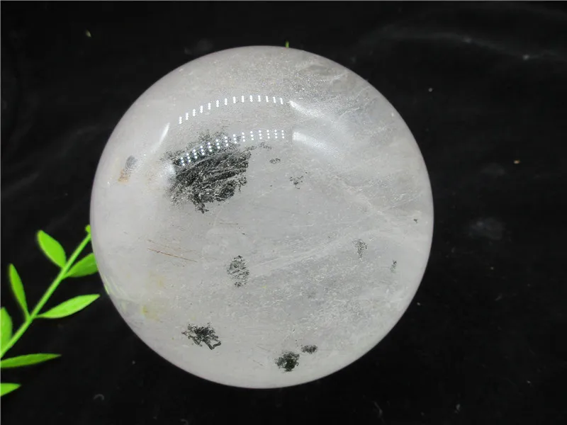 Natural White HAIR RUTILATED & Ghost Quartz Crystal Healing Ball Sphere ...