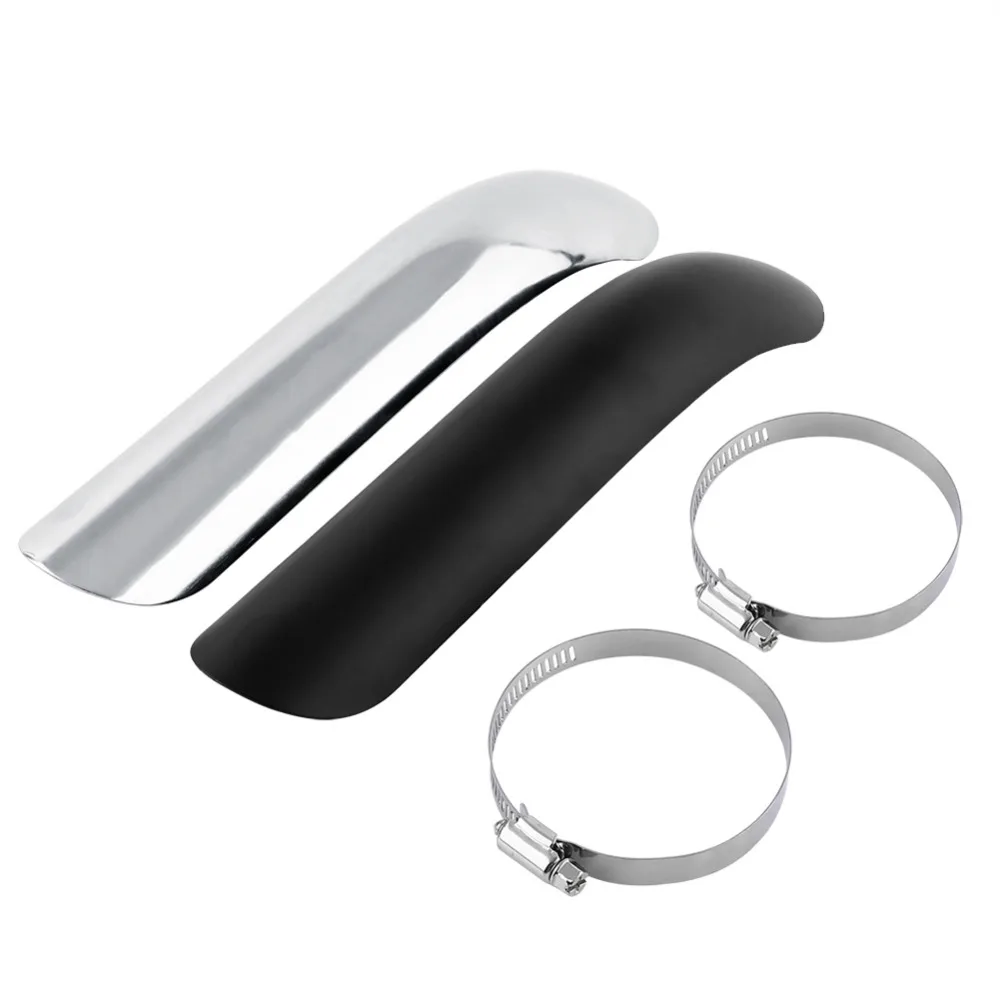 Steel Motorcycle Heat Shield Curve Exhaust Muffler Pipe Cover For ...