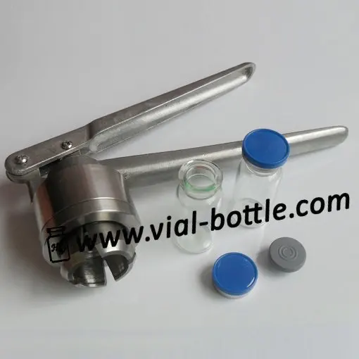 vial-hand-crimper-with-10ml-vial-flip-off-cap-blue-butyl-stopper-Free ...