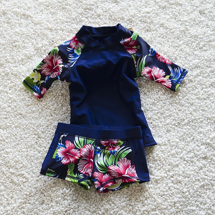 2020 New Arrivals Boys Girls Swimwear Korean Style Floral Two piece ...