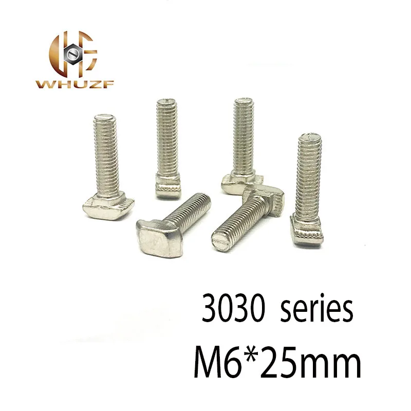 3030 Series M6*25mm 30pcs Hammer Head T Bolt Screw Nickel Plated For ...