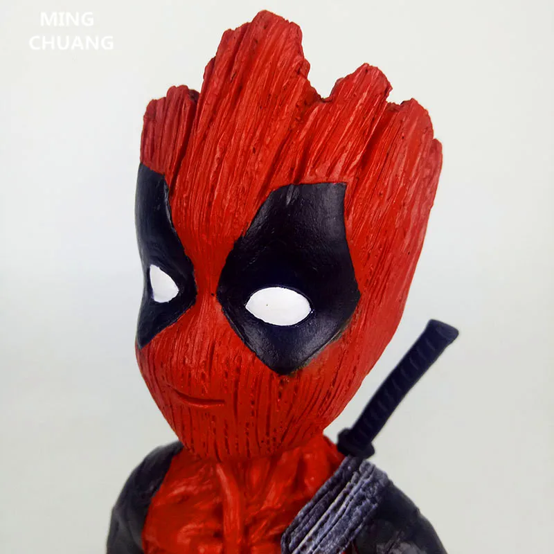 Play Arts Avengers Statue Superhero Deadpool Bust Tree Man COS X-Men ...