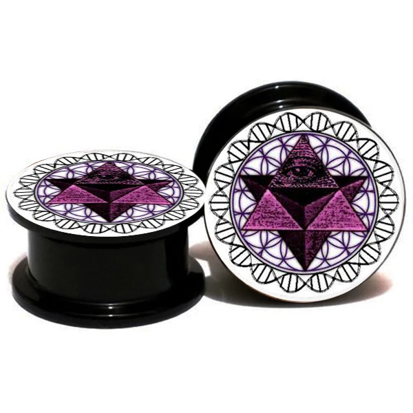 2pcs/lot Acrylic Stereoscopic Triangle And Eye Ear Gauge Plug And ...