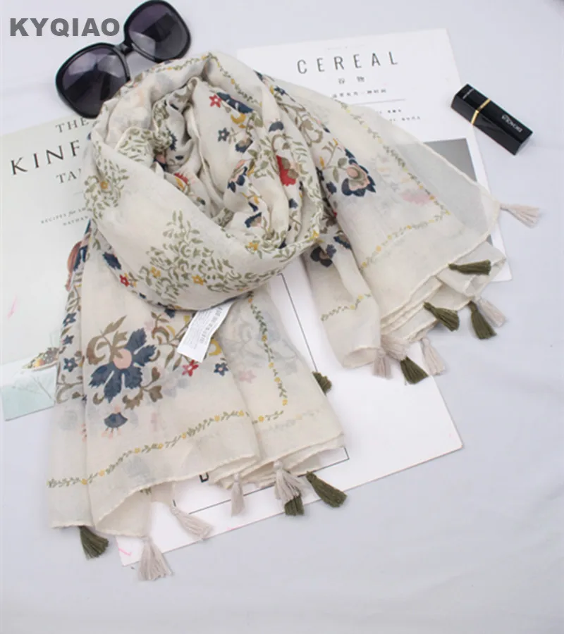 KYQIAO women ethnic neck scarf mori girls autumn winter Japan style ...