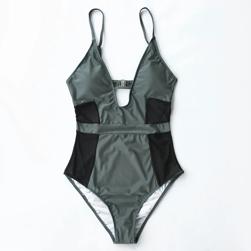 Cupshe Absolut Lust Mesh One Piece Swimsuit Backless Deep V Neck Summer