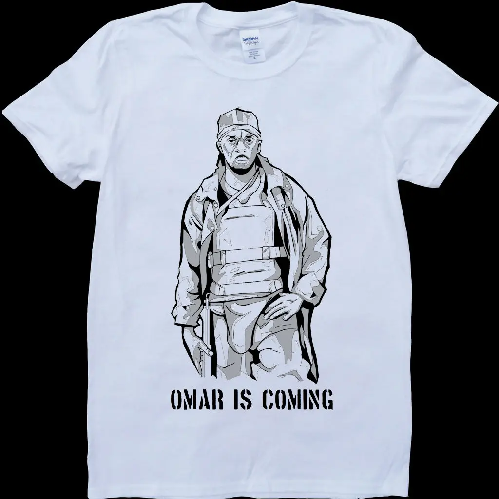 The Wire Omar Is Coming White, Custom Made T ShirtCartoon t shirt men ...
