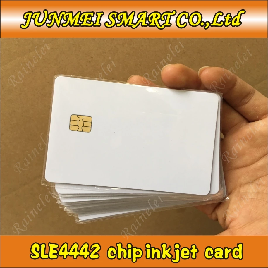 Wholesale100pcs-Contact-Blank-PVC-IC-Card-SLE-4442-Chip-White-RFID-IC ...