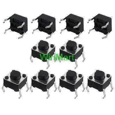 20 Pcs 6 x 6 x 5mm 4 Pin Momentary DIP Through Hole Push Botton Tact ...