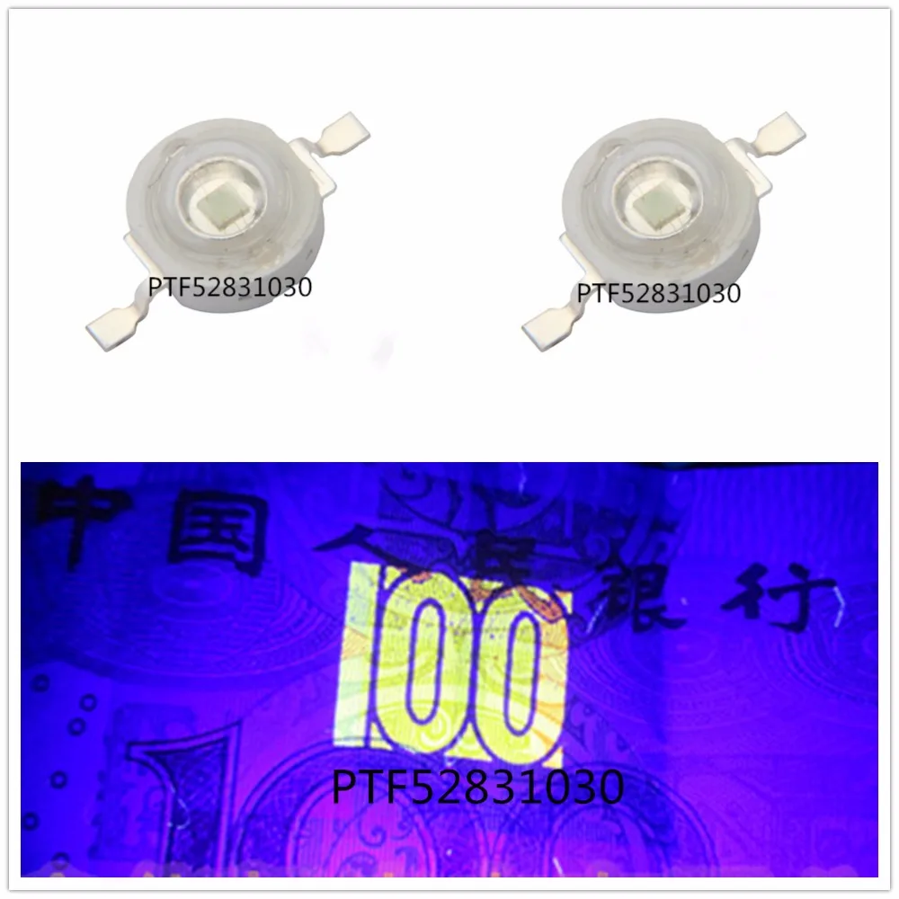 50pcs 3w High Power Led Uv Light Chip 365nm 375nm 385nm 395nm 400nm ...