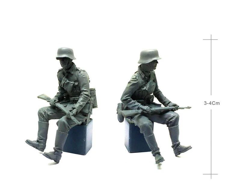 Tobyfancy 1/35 Ww2 German Sitting Military Soldier Resin Model Figure ...