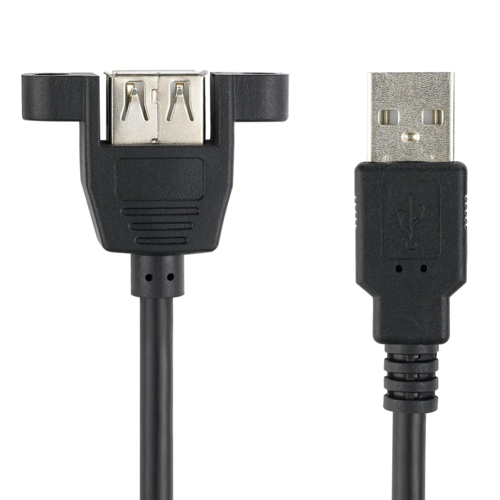 USB 2.0 Extension Cable Male to Female Molded Panel Mount External Port ...