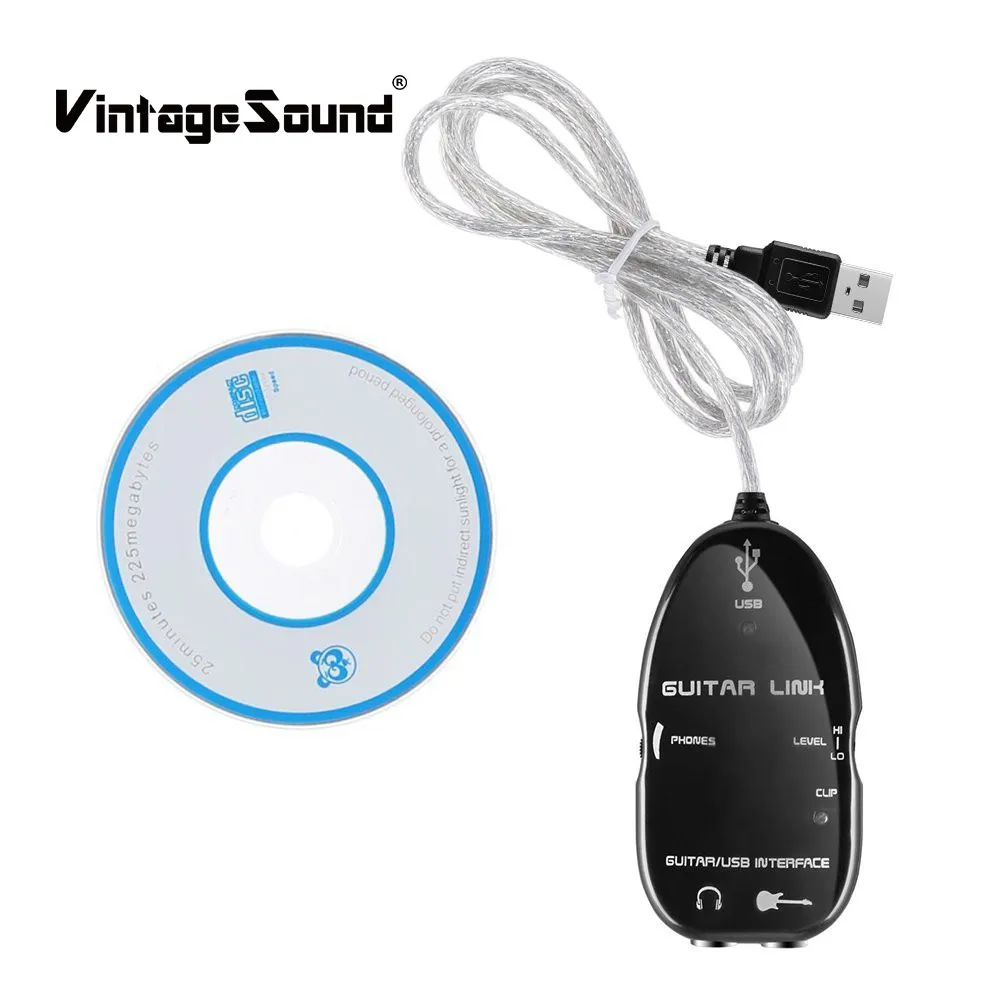 Guitar Interface Converter Link Audio USB Cable Adapter Audio Effects ...