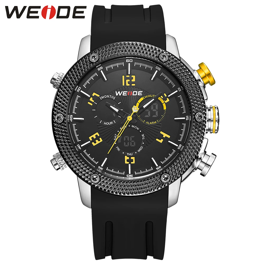 WEIDE Multifunctional Mens Watches Top Brand Luxury Silicone Watch Men ...