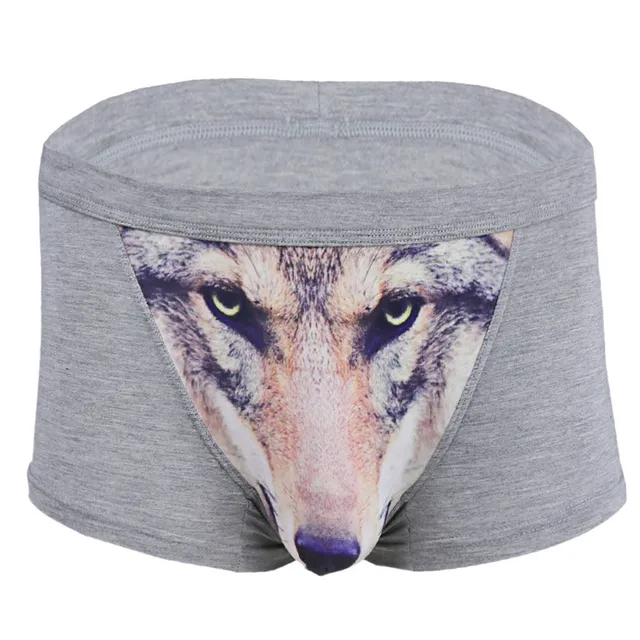 New Men Fashion Underwear 3D Wolf Boxer Shorts Men Wolf Underwear Sheer ...