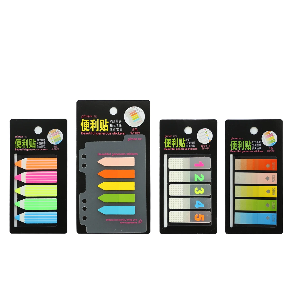 Candy Color Translucent Sticky Notes Cute Kawaii Page Bookmarker Index ...