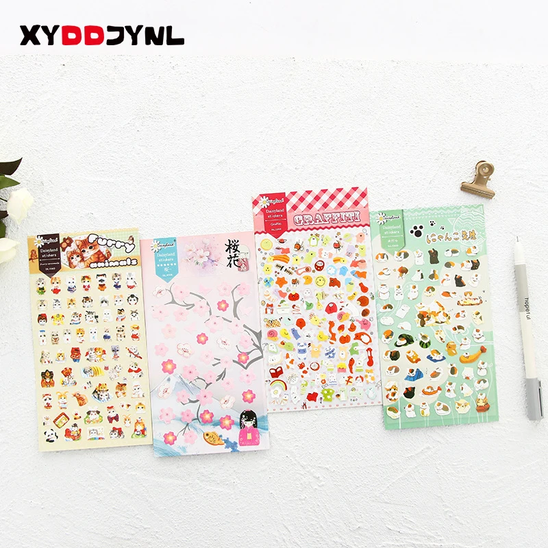 Lovely 1 Sheet PVC Stickers for Diary Scrapbook Notebooks Decoration ...